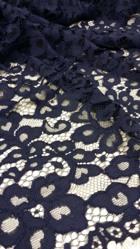 Dark blue lace fabric - Lace To Love