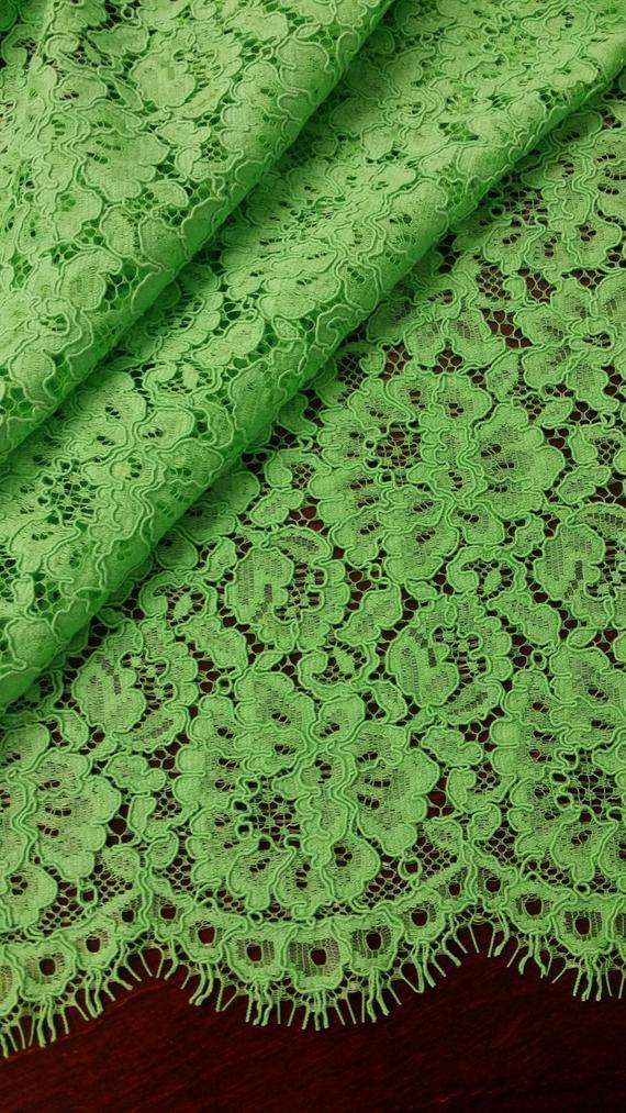 Green lace fabric - Lace To Love
