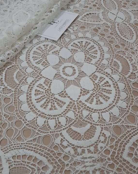 Snow white lace fabric - Lace To Love