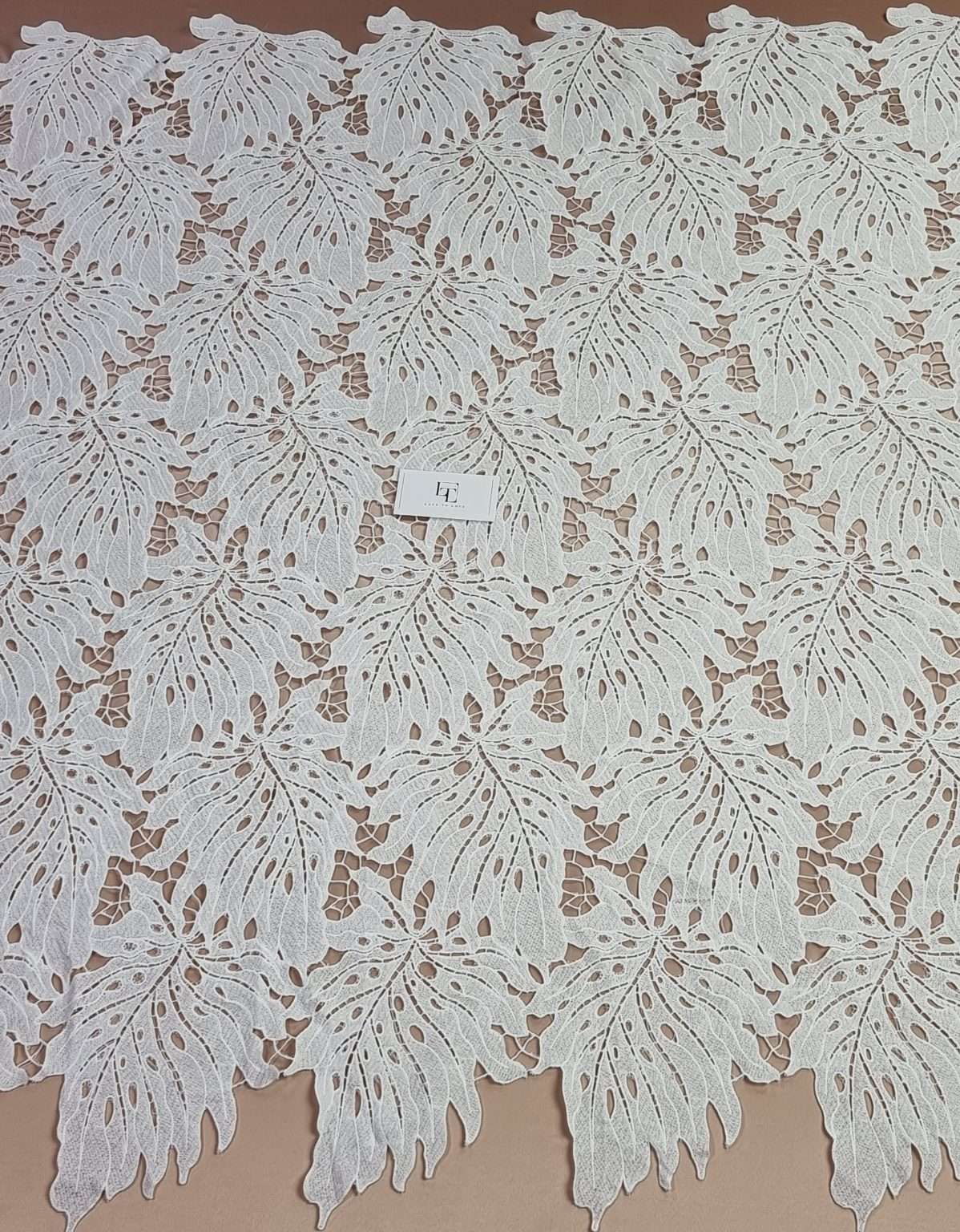 Off white leaves lace fabric - Lace To Love
