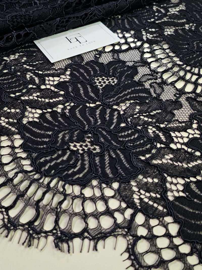 Black guipure lace fabric - Lace To Love