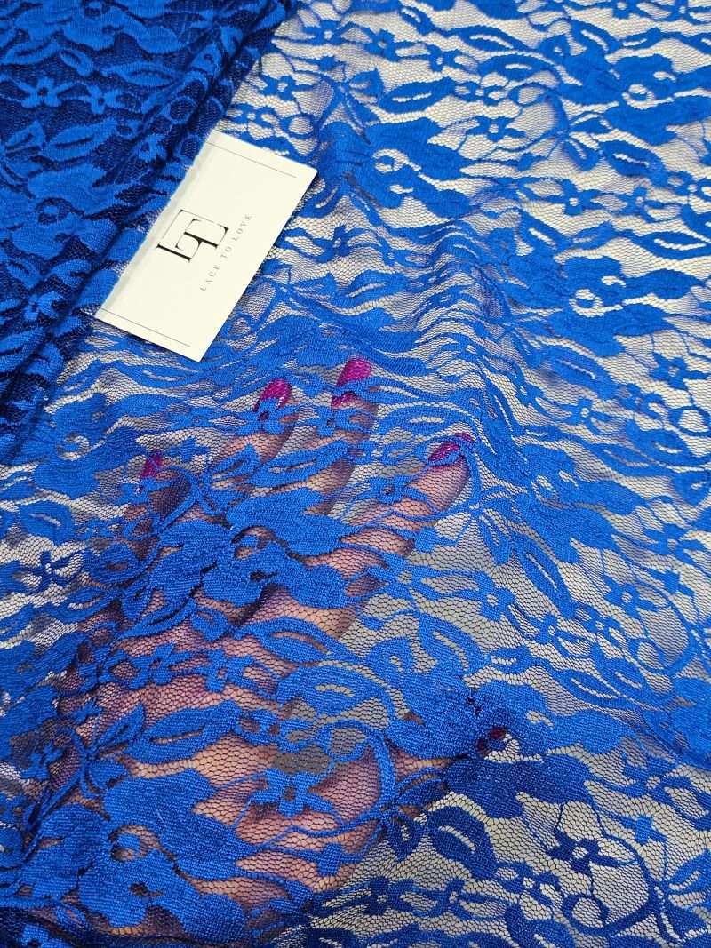 Royal blue delicate lace fabric - Lace To Love