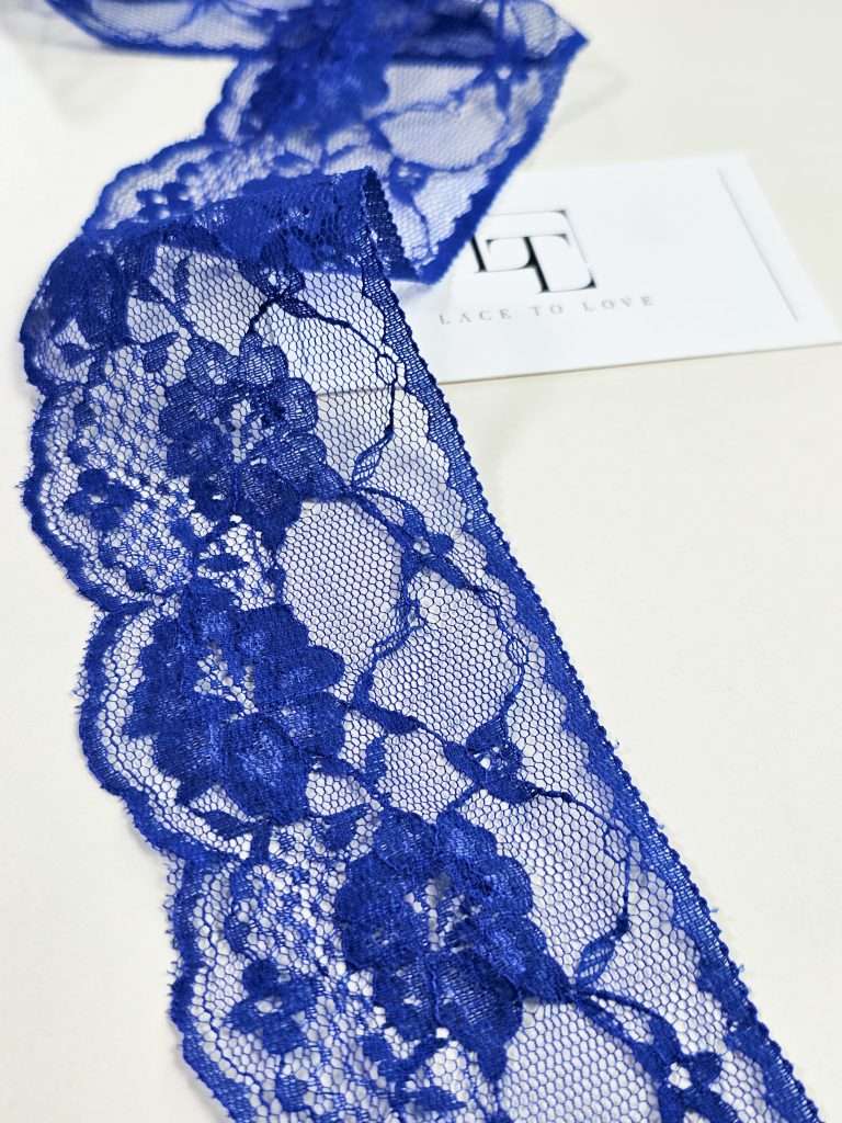 Royal blue Chantilly lace trimming - Lace To Love