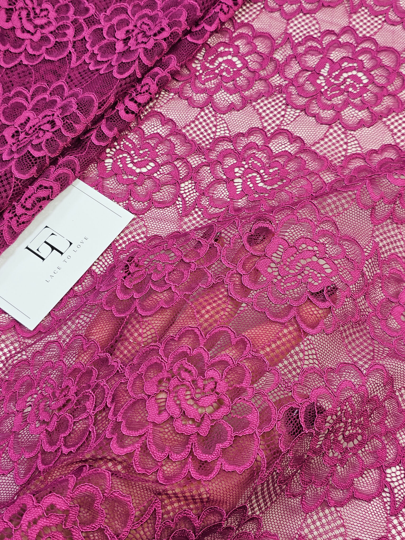 Purple stretch lace fabric - Lace To Love