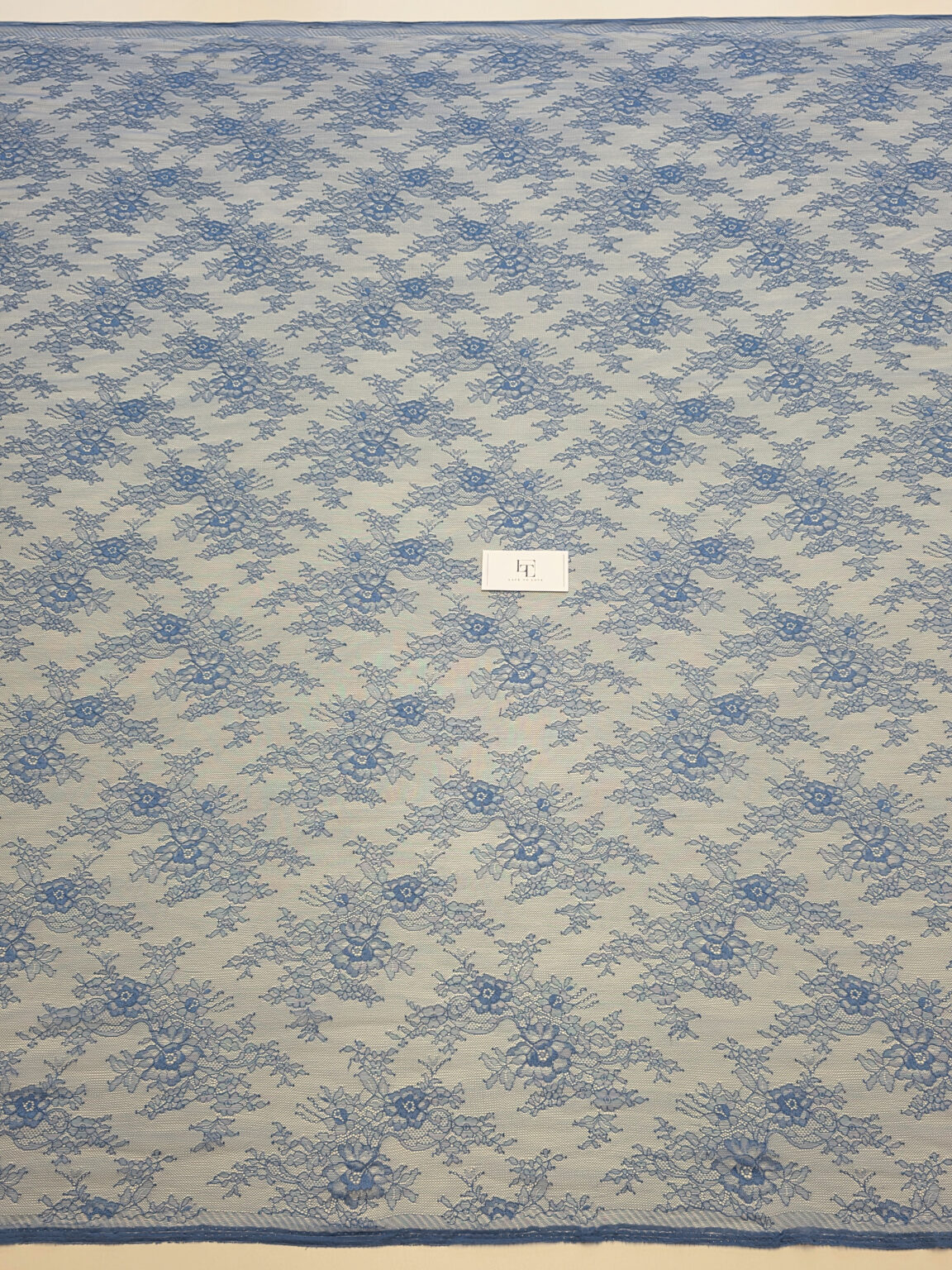 Indigo blue Chantilly lace fabric - Lace To Love