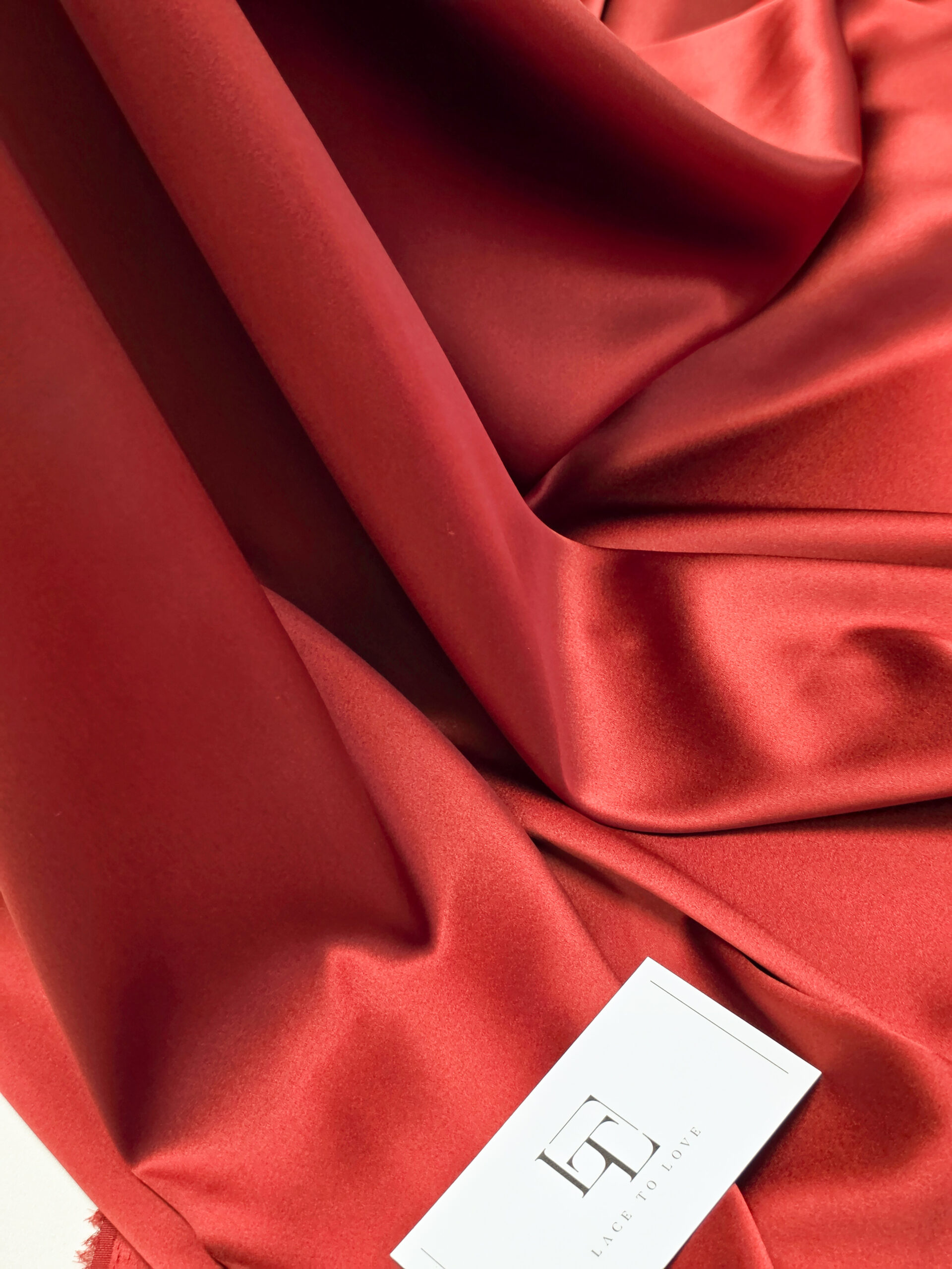 Burgundy stretch silk satin fabric - Lace To Love